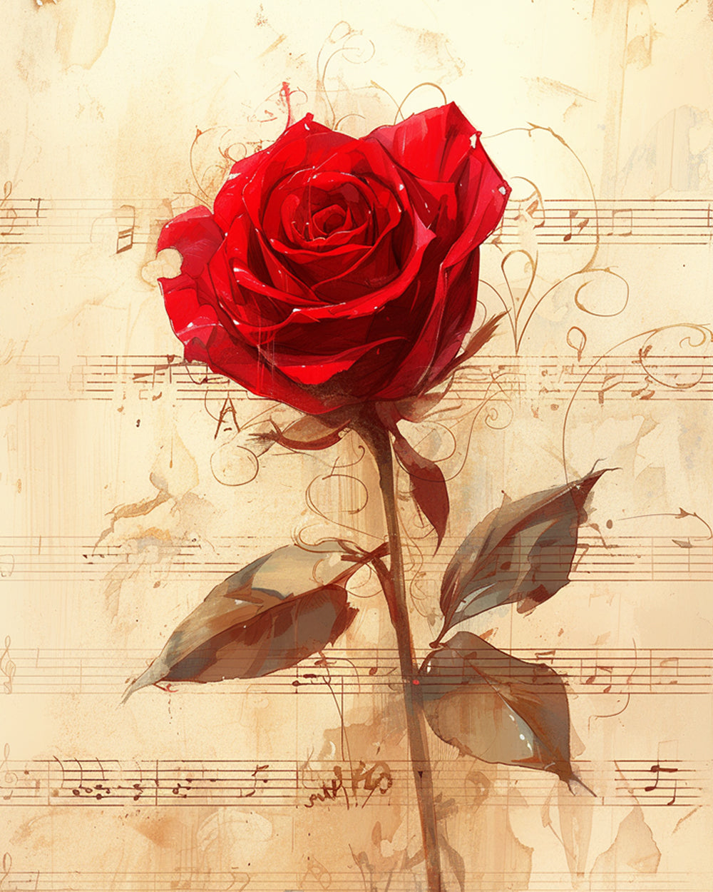 Diamond Painting Kits - Red Roses and Sheet Music – Diamondart.uk