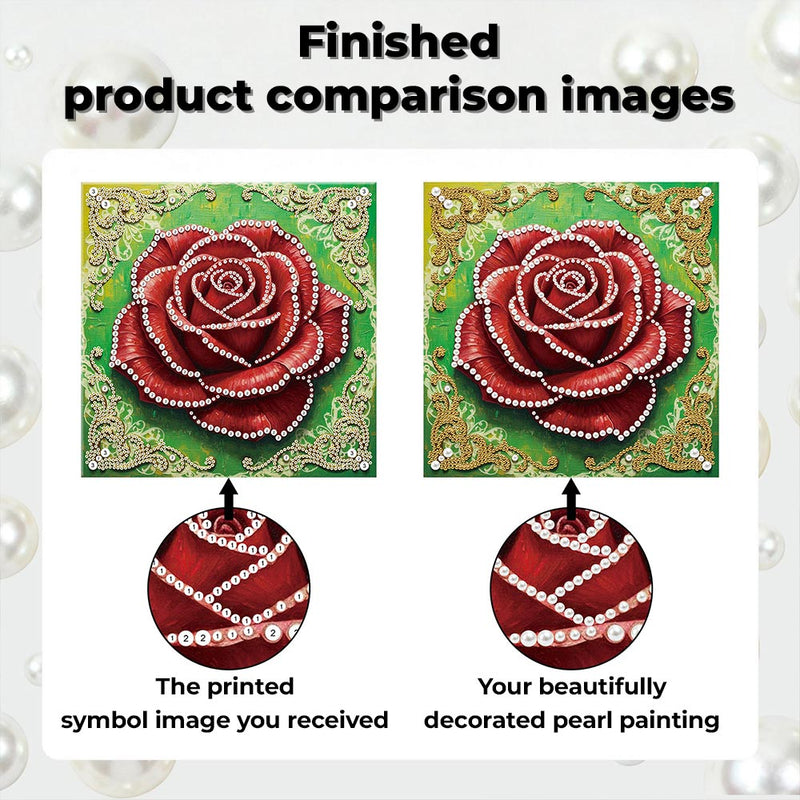 5D Diamond Painting Pearl Painting - A Blooming Red Rose – Diamondart.uk