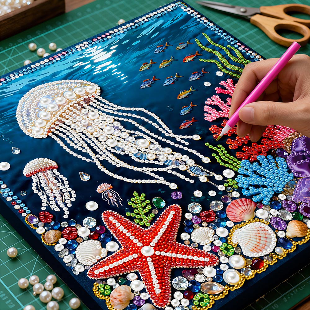 5D Diamond Painting Pearl Painting - A Rich Variety of Marine Life ...