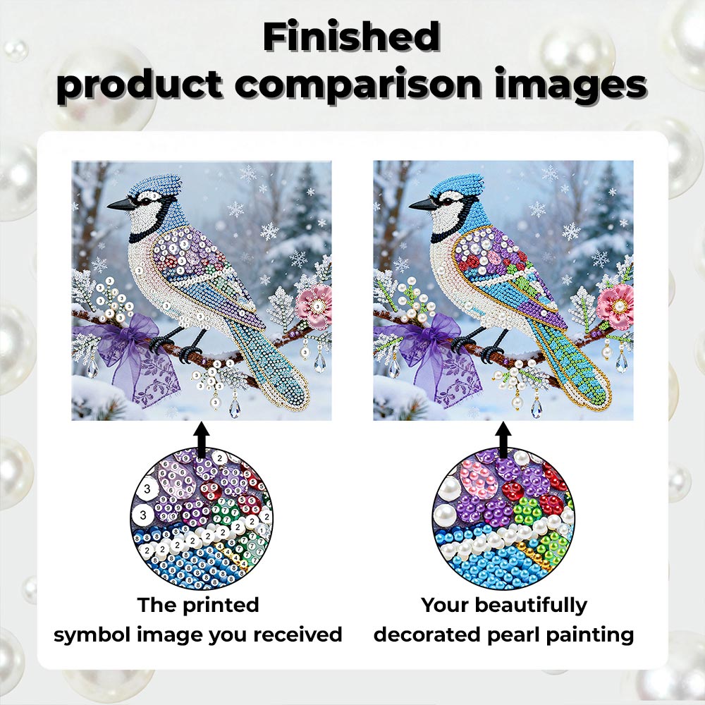 5D Diamond Painting Pearl Painting - Bird on Tree Branches in the Snow ...