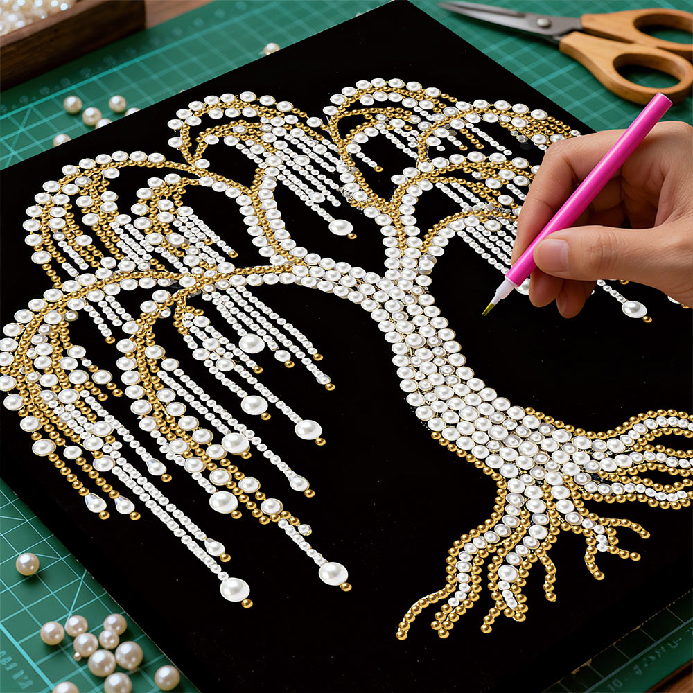 5D Diamond Painting Pearl Painting - The Tree of Life in the Darkness ...