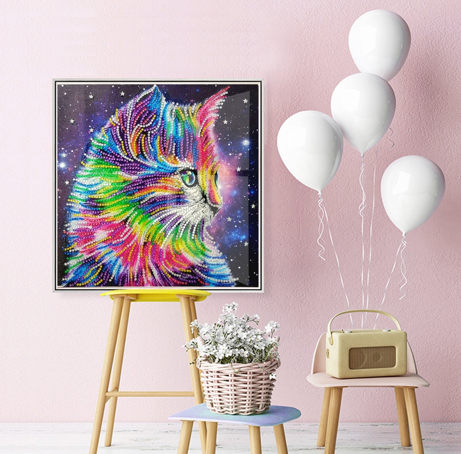Diamondart Diamond Painting Kits - Special Shaped Drills Colourful Cat ...